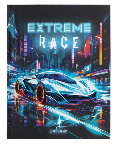 Дневник 1-4 класс 48л, гибкая обложка, выборочный лак, с подсказом, Машина