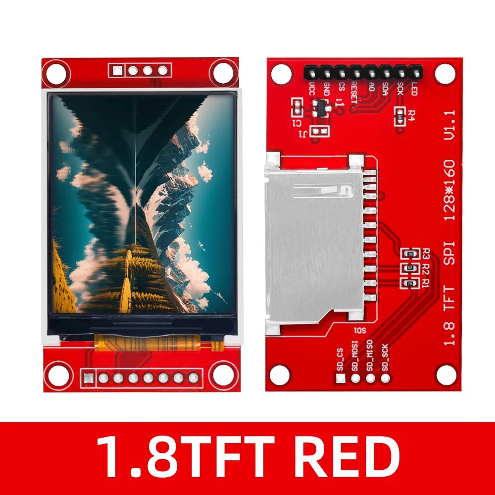 TFT ЖК-дисплей 1.8 дюйма для Arduino/Raspberry Pi baishundianzi red 1pc