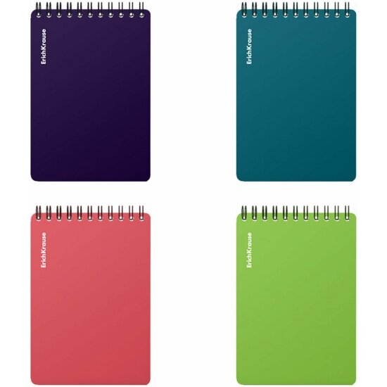 Блокнот Erich Krause малый формат А6, 102х146 мм, 80 л, спираль, пластик, клетка, "Reef", 63649