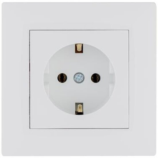Розетка Makel 1-м керамика Karea RIZZ с заземл. бел, 88001008