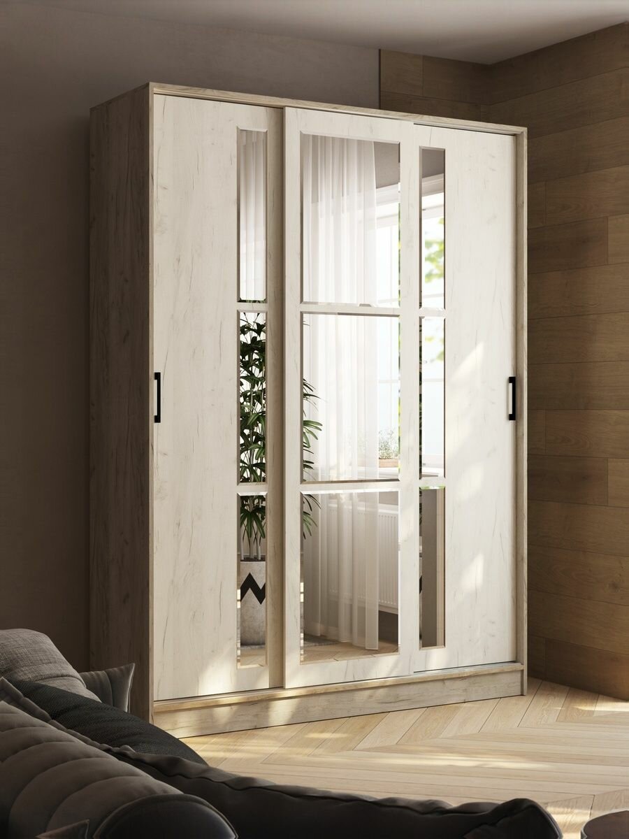 Шкаф-купе Стиль-2 1.6 от Тэкс 2200*1600*520 дуб крафт серый/дуб крафт белый