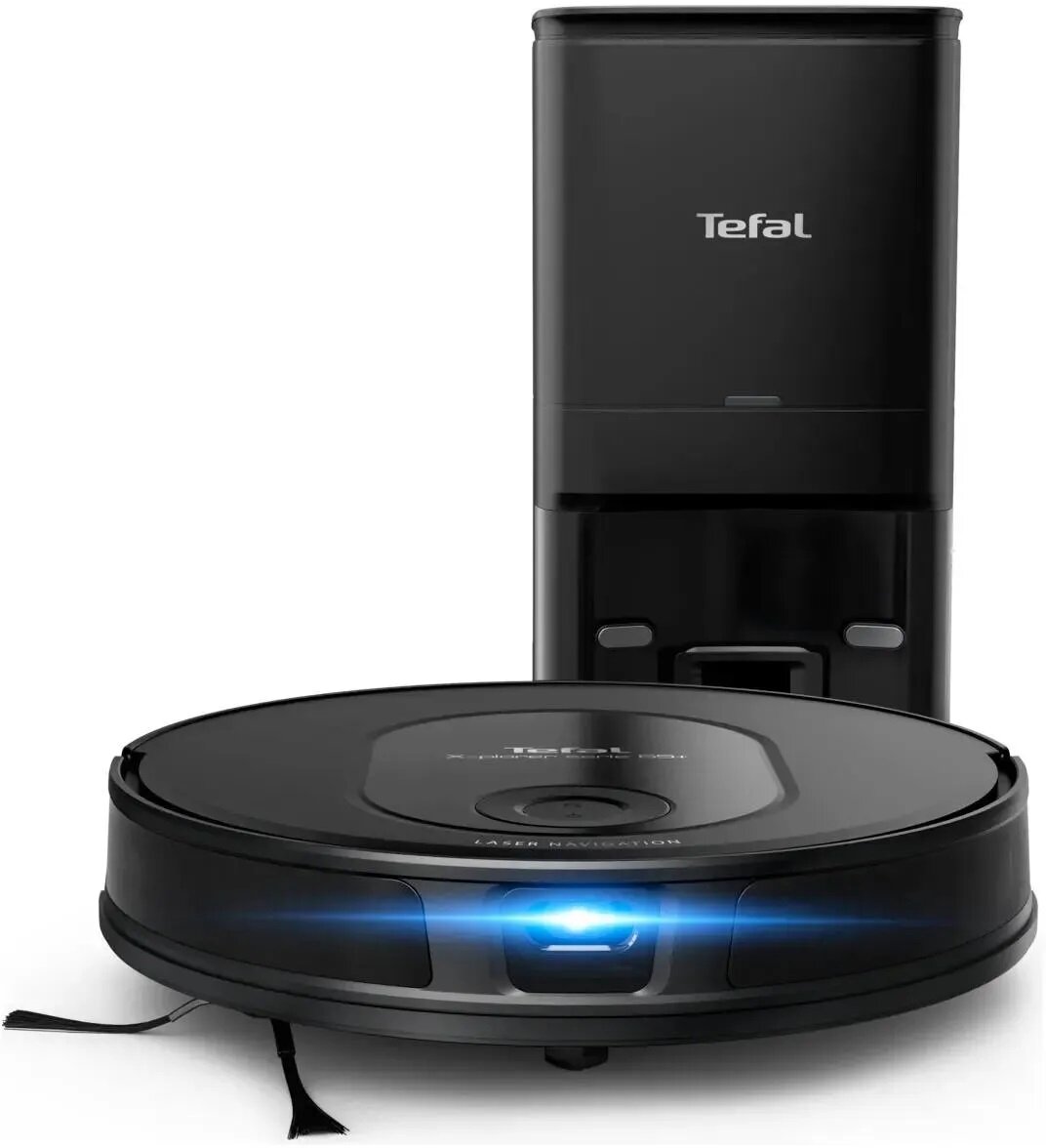 Робот-пылесос Tefal "X-PLORER Serie 65+ черный", черный, лазерный дальномер, управление со смартфона
