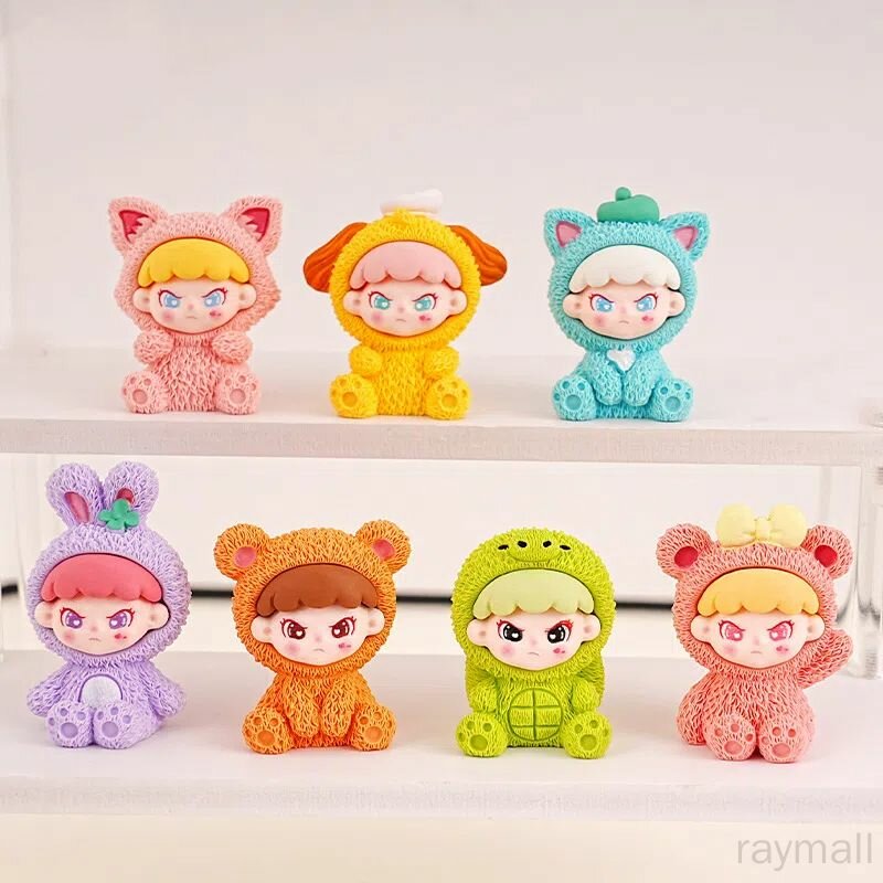 Милая кукла из смолы для рабочего стола, креативное офисное украшение, милые украшения ручной работы, 7 штук