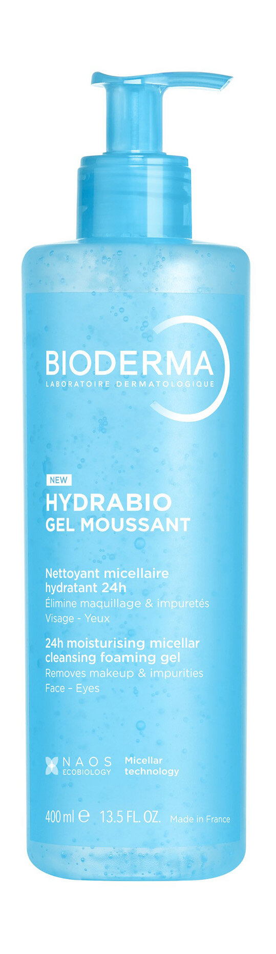 BIODERMA LABORATOIRE DERMATOLOGIQUE Hydrabio Гель для лица очищающий увлажняющий, 400 мл