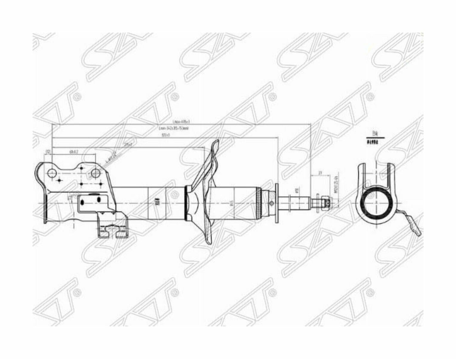Стойка Передняя Nissan Ad/Presea/Pulsar/Sentra/Sunny/Wingroad 90-96 Rh St-54302-4H225(Sat St543024H225)
