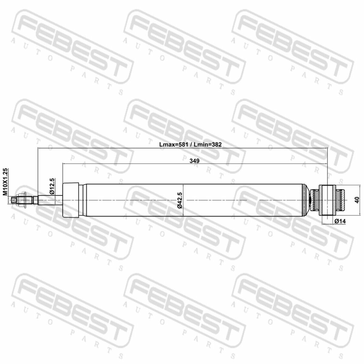 Амортизатор Задний Gas.twin Tube(Febest 15110-003R)