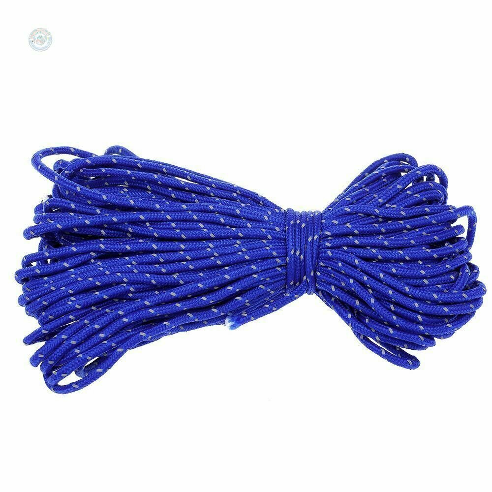 20-метровый светоотражающий трос для палатки и кемпинга, прочный и надежный шнур для тентов и навесов, армированный полипропиленовый трос с высокой видимостью