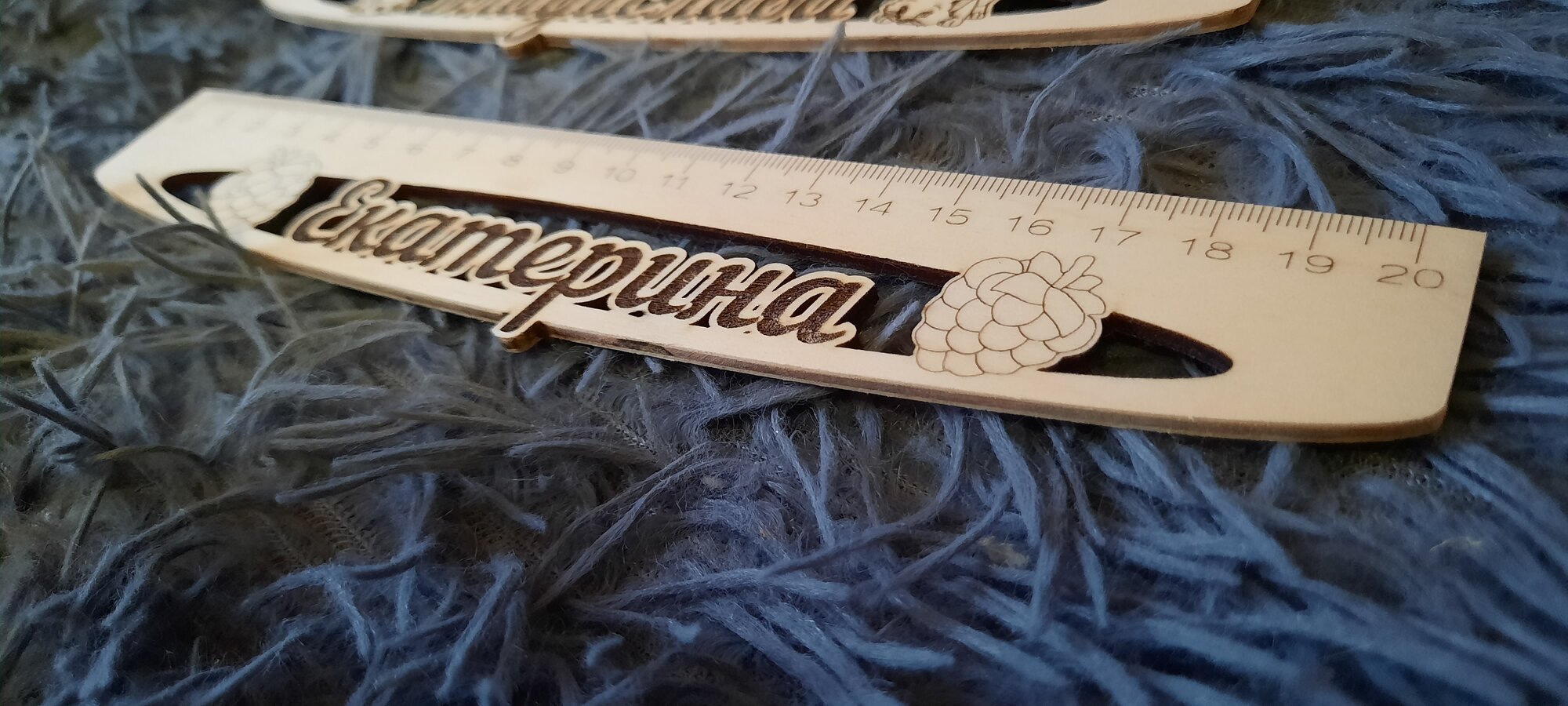 Линейка именная "Екатерина"дерево, длина 20см, бежевая, набор 1 шт.