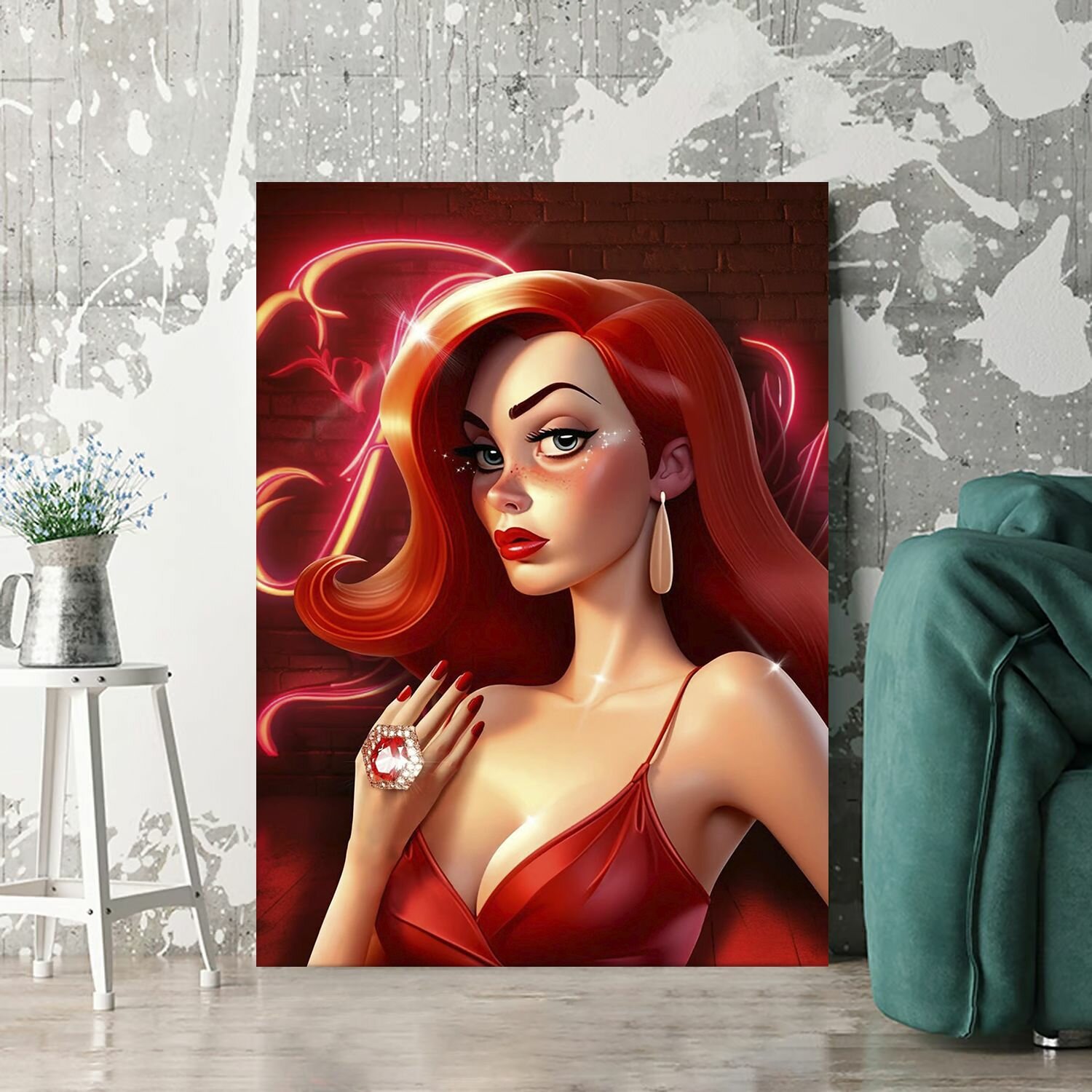 Картина на стену для интерьера - "Принцесса, мультперсонажи", 30х40 см.