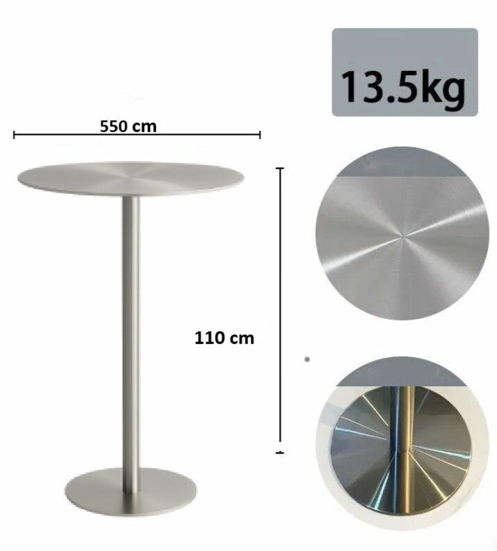 Барный стол, круглый, из нержавеющей стали Vega