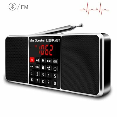 Lefon Цифровое портативное радио AM/FM, Black