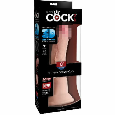 Pipedream King Cock Plus Triple Density Cock 20 см, телесный Фаллоимитатор на присоске, тройная плотность