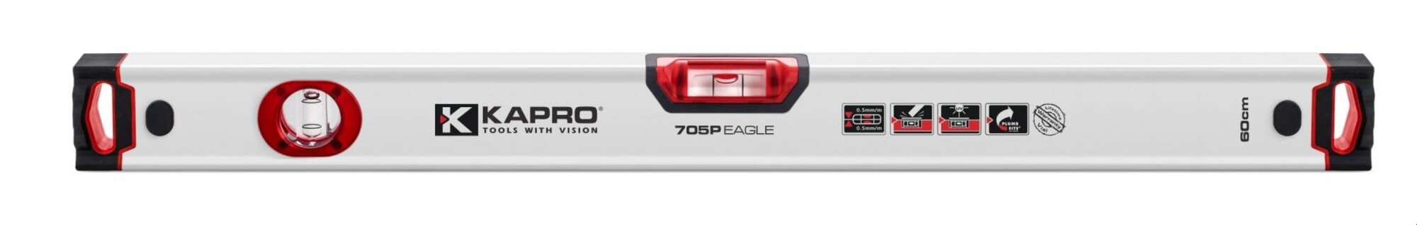 Уровень строительный KAPRO / Капро Eagle коробчатый, 2 глазка, из алюминия, длина 40см / измерительный инструмент