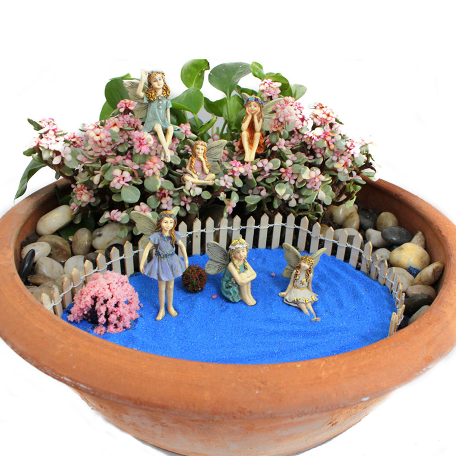 Мини-статуэтки фей, милый прозрачный узор, миниатюрная скульптура феи из смолы для волшебных садовых аксессуаров