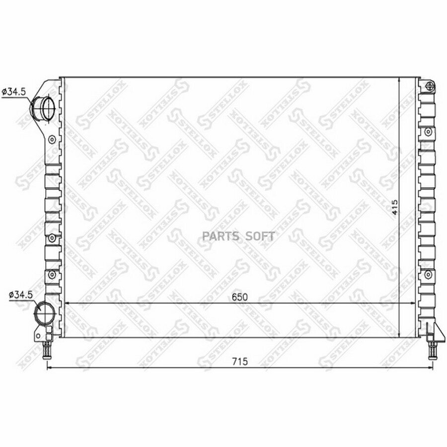 Радиатор системы охлаждения, Fiat Doblo 1.2-1.6/1.9D 01> от официального дистрибьютора, STELLOX, артикул 1025477SX