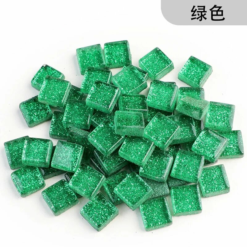 Мозаичные камни из стекла Diy 9*9 мм 50 шт Изумрудный, color 1