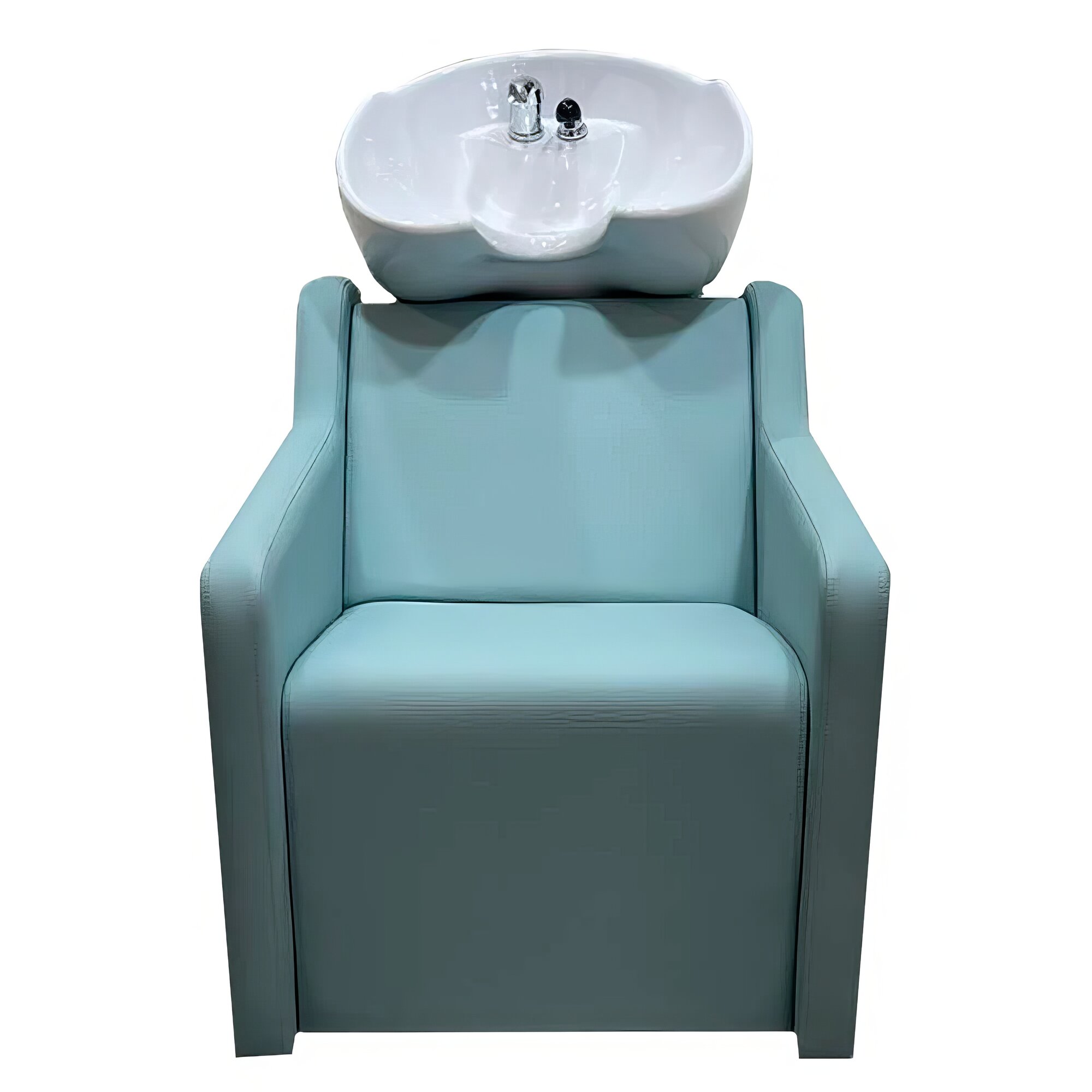 Парикмахерская мойка "Groan", голубое небо - белая глубокая раковина