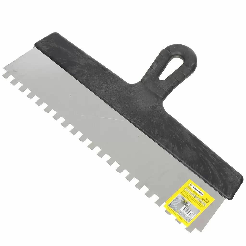 Шпатель для клея КНР из нержавеющей стали, зубчатый 35 зубьев, 8х8 мм