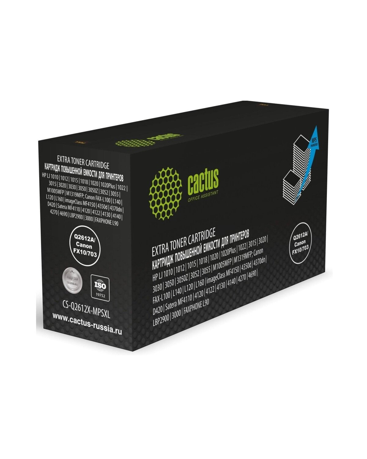 Картридж Cactus Q2612A/Canon FX10/703 CS-Q2612X-MPSXL черный (8000стр.)
