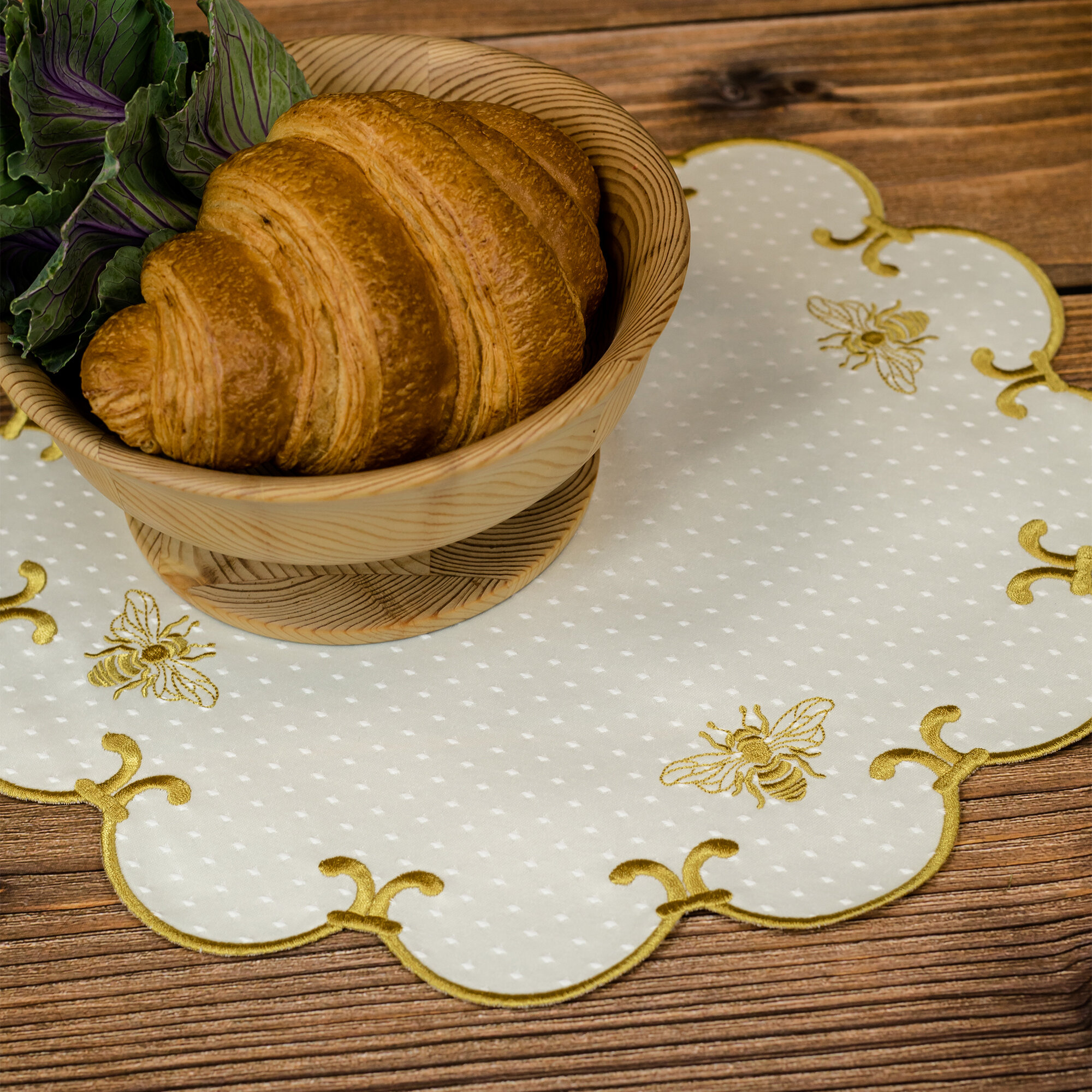 Набор сервировочных салфеток 35x35 см "Пчелы", вышивка, ткань с пропиткой, 2шт