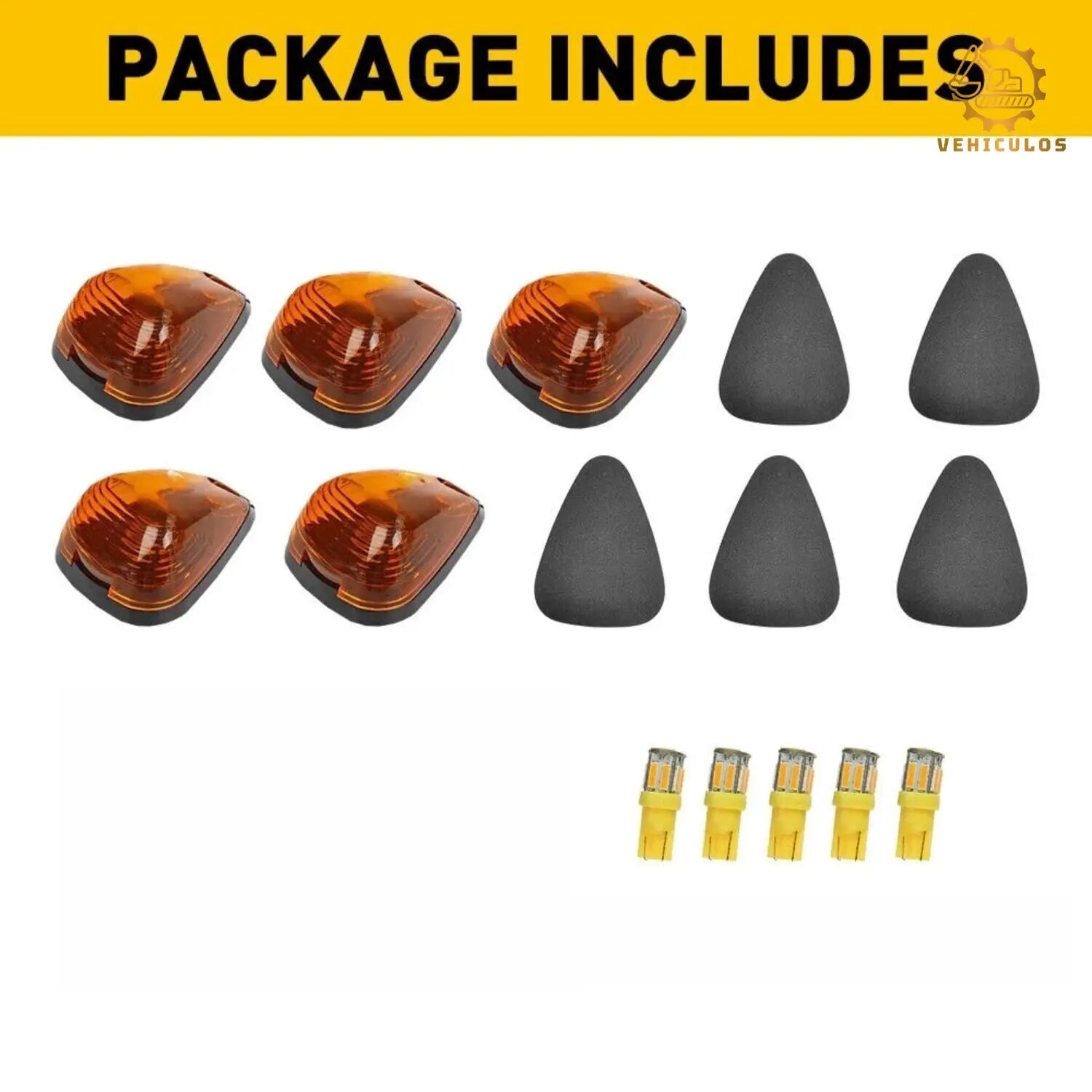 5 шт. Янтарные светодиодные габаритные огни на крыше кабины, комплект для Ford F250 F350 F450 Super Duty 1999-2016, замена габаритных фонарей грузовика