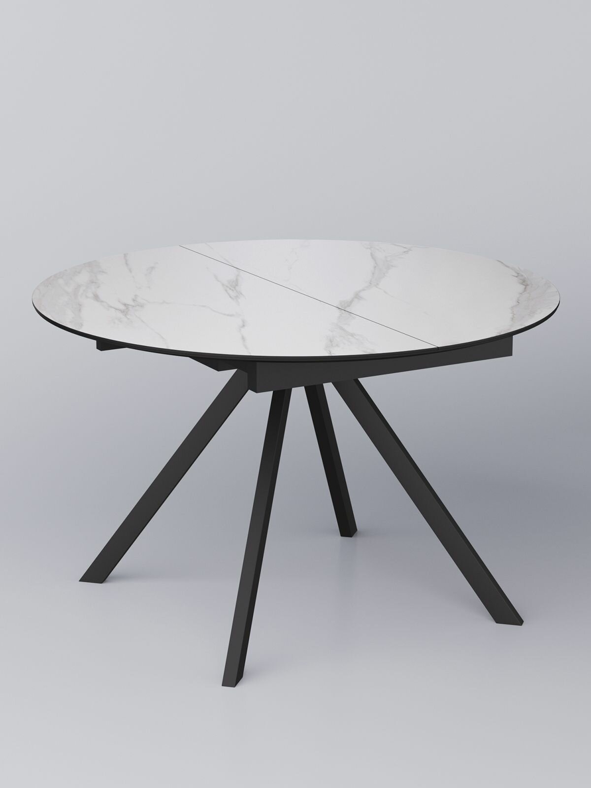 Стол керамический кэмпион Керамика Белый Мрамор, Царговый пояс Черный