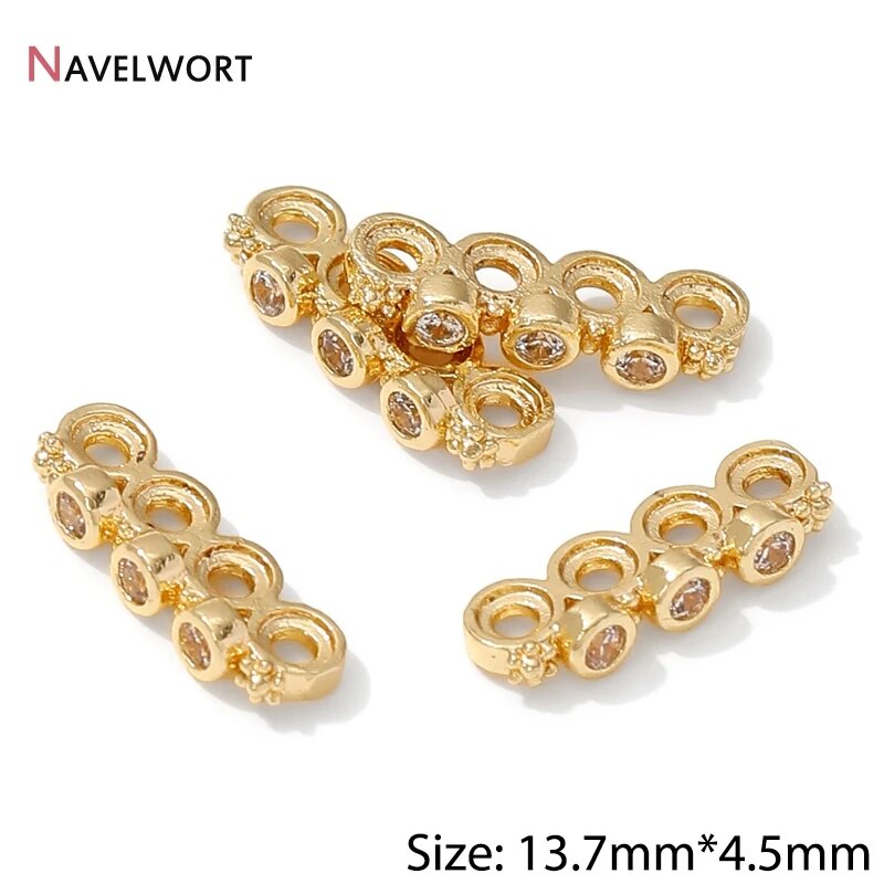 Разделители для бусин NAVELWORT, 14K позолота, 8 шт
