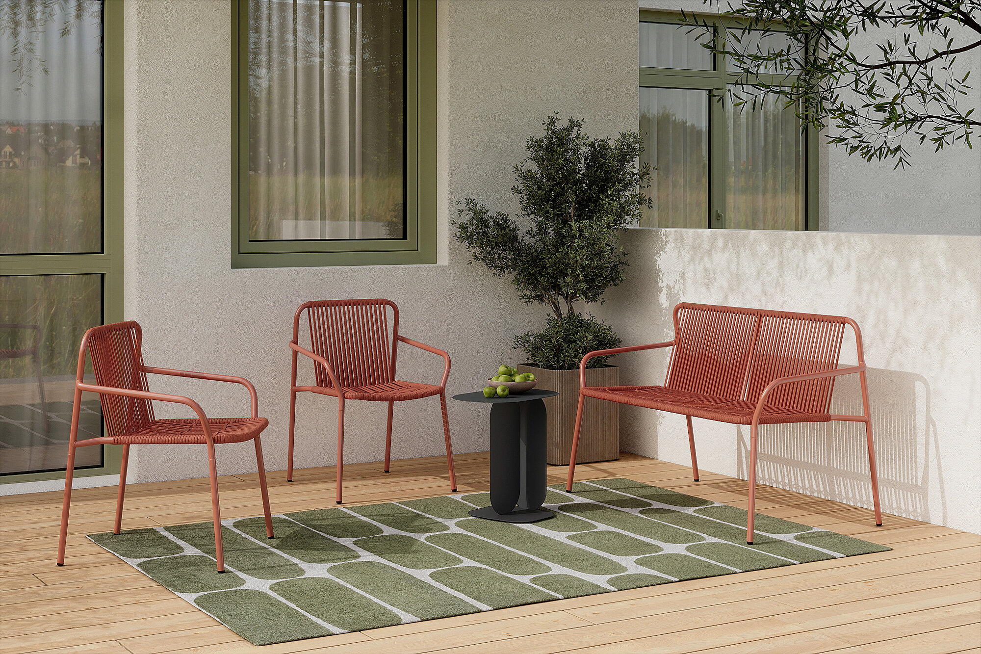 Диван садовый Арлен Bordo, Divan. ru,117х65х76 см, металл, бордовый