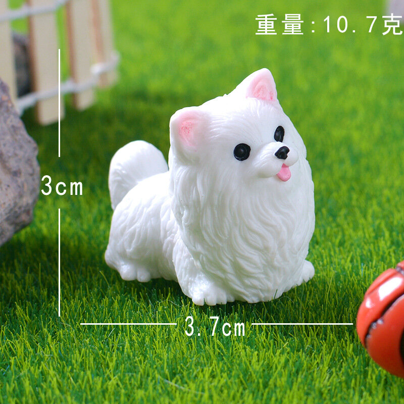 Кросс-бордерный мультяшный милый реалистичный красочный миниатюрный садовый орнамент для собак Самойед Померанский Доберман DIY аксессуары