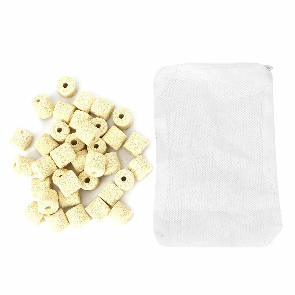 Кольцевой фильтр бактерий для аквариума, стабилизирует водную среду, керамика, подходит для пресной и морской воды