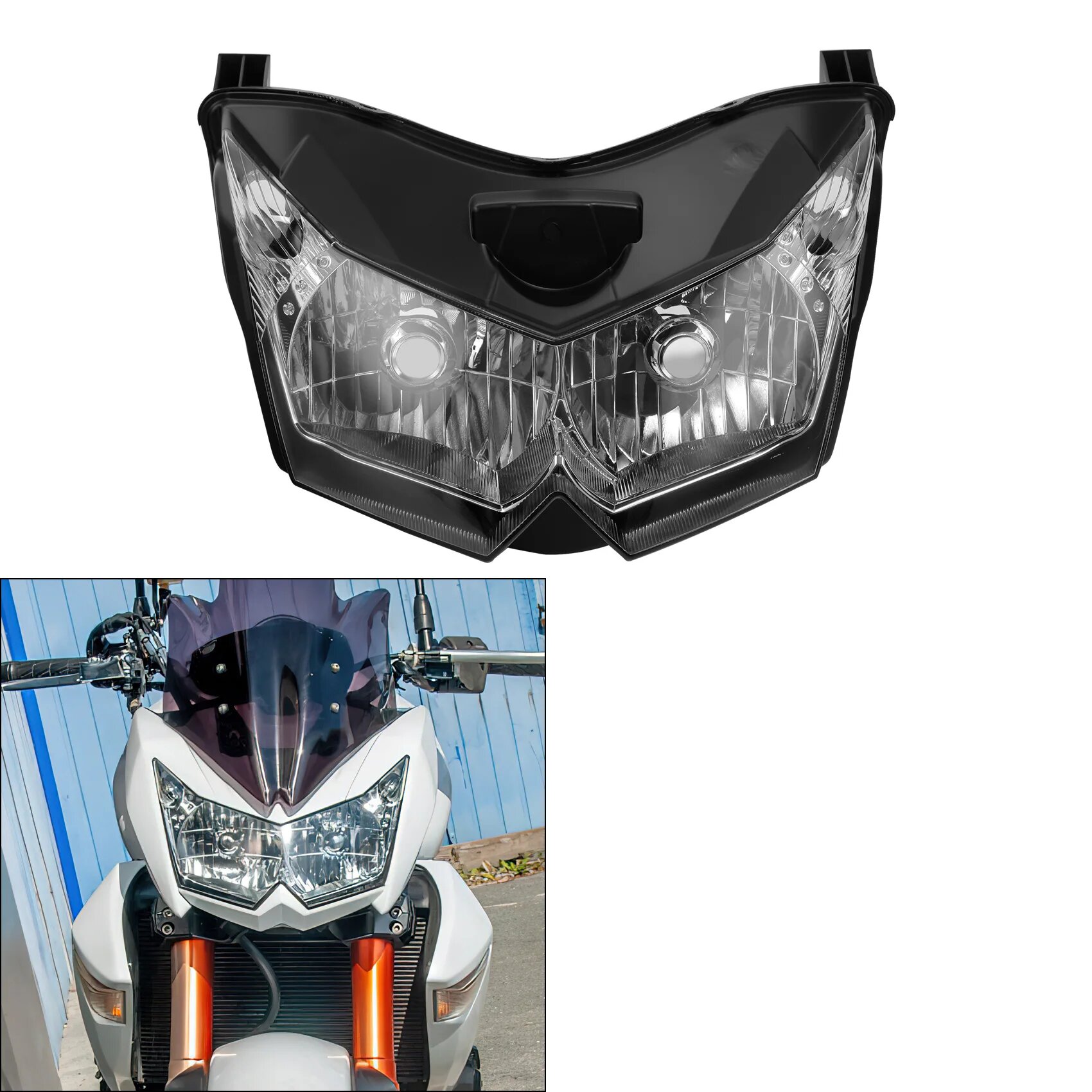 Прозрачная фара мотоцикла для Kawasaki Z1000 ZRT00B 2007-2009 Z750 ZR750L 2007-2010