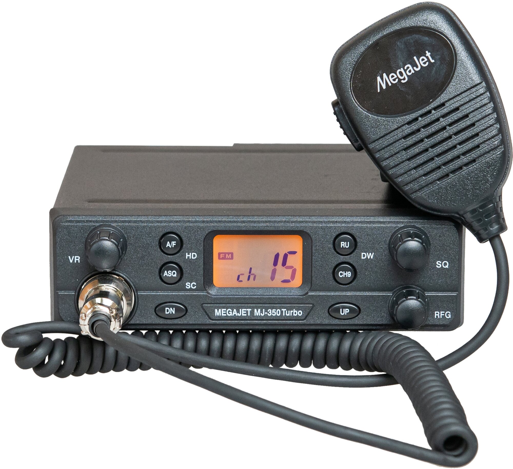 Рация MEGAJET MJ-350 TURBO, выходная мощность 20 Вт, AM/FM, 4 сетки частот