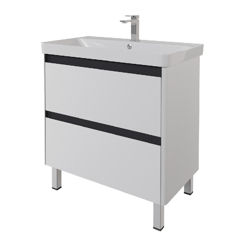 Тумба под раковину подвесная/напольная Dreja Luxury Plus 80 см, белый