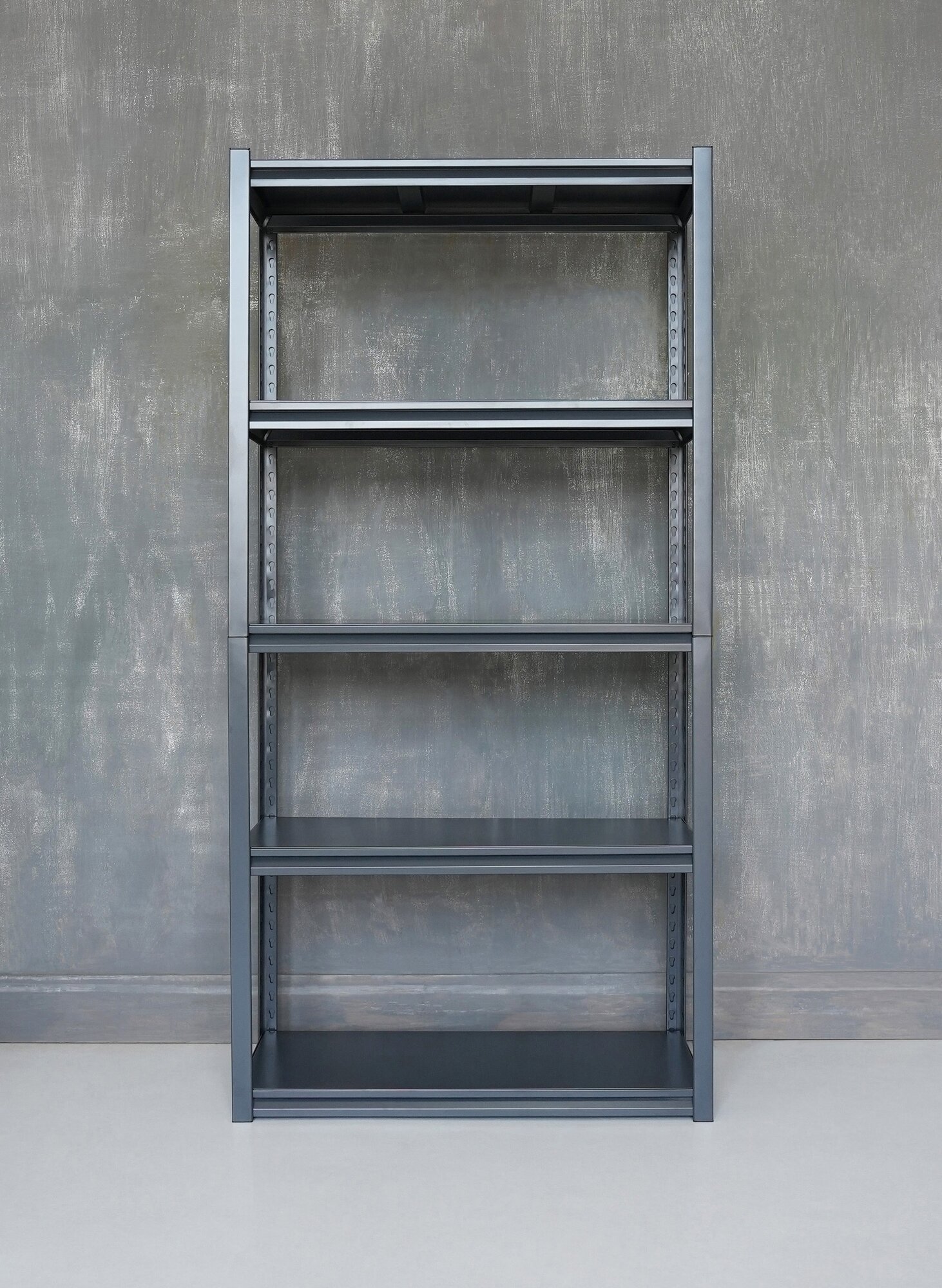 Стеллаж GARNELLE металлический безболтовой разборный, 183х90х40 см, 5 полок, 170 кг на полку, цвет - графит