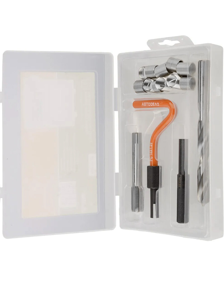 Набор для восстановления резьбы М14х1,25 16 предметов АвтоDело 40394