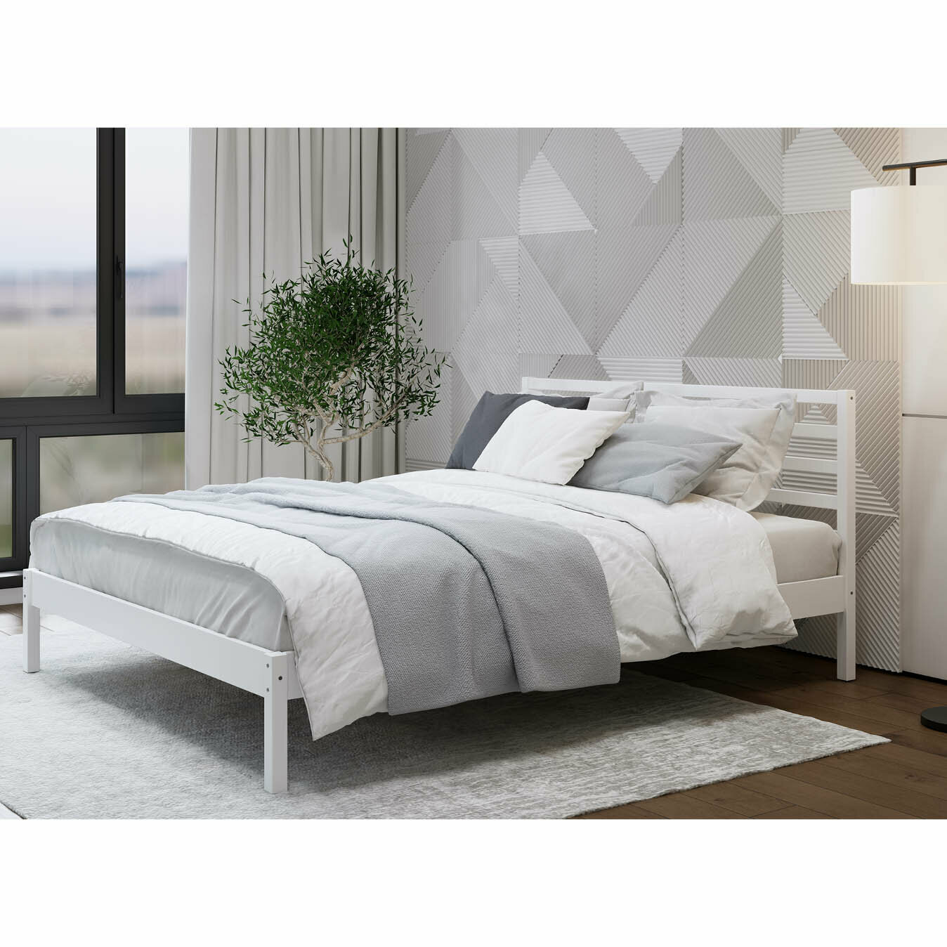 Двуспальная кровать Тирана- IKEA TARVA, 200х160 см, белый, тарва/лурой икеа