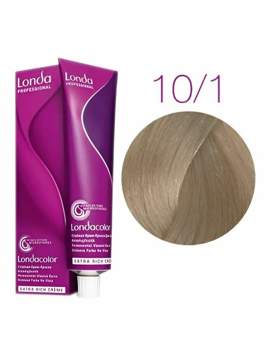 LC Стойкая крем краска для волос,10/1, Яркий блонд пепельный