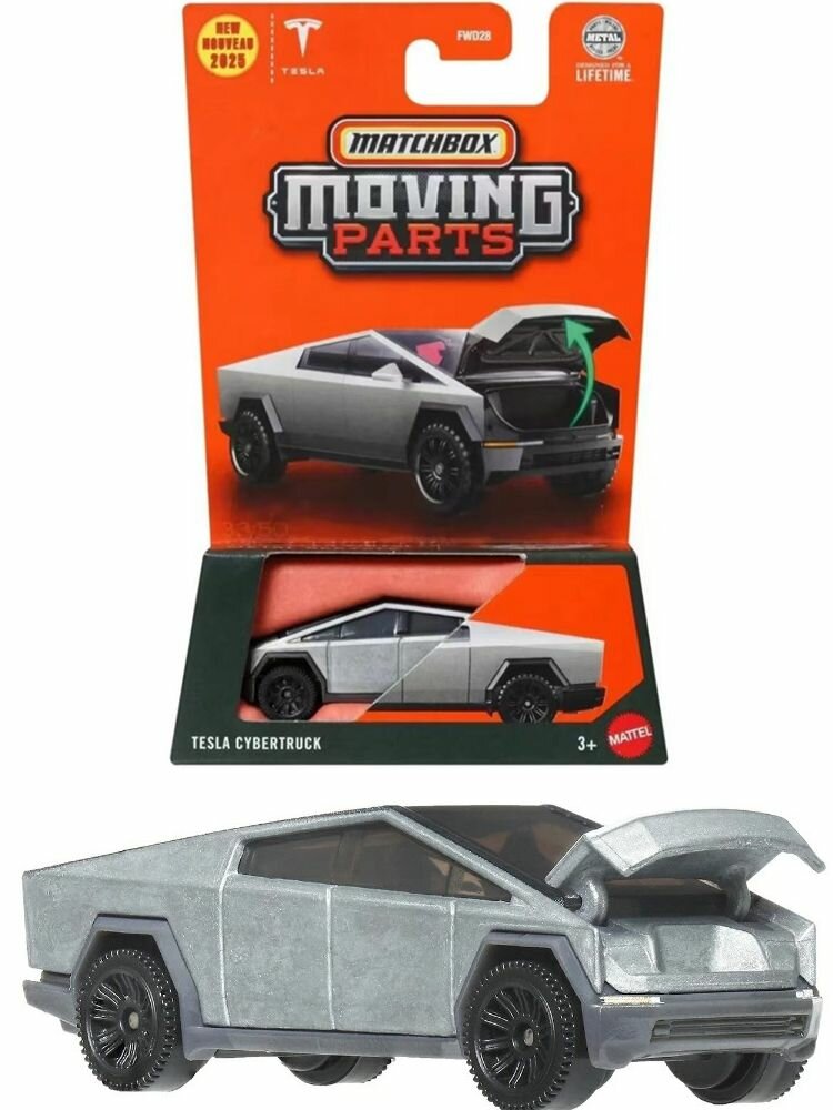 Машинка Matchbox 2025 FWD28 Moving Parts 1/64 Diecast Scale Model Car Tesla Cybertruck