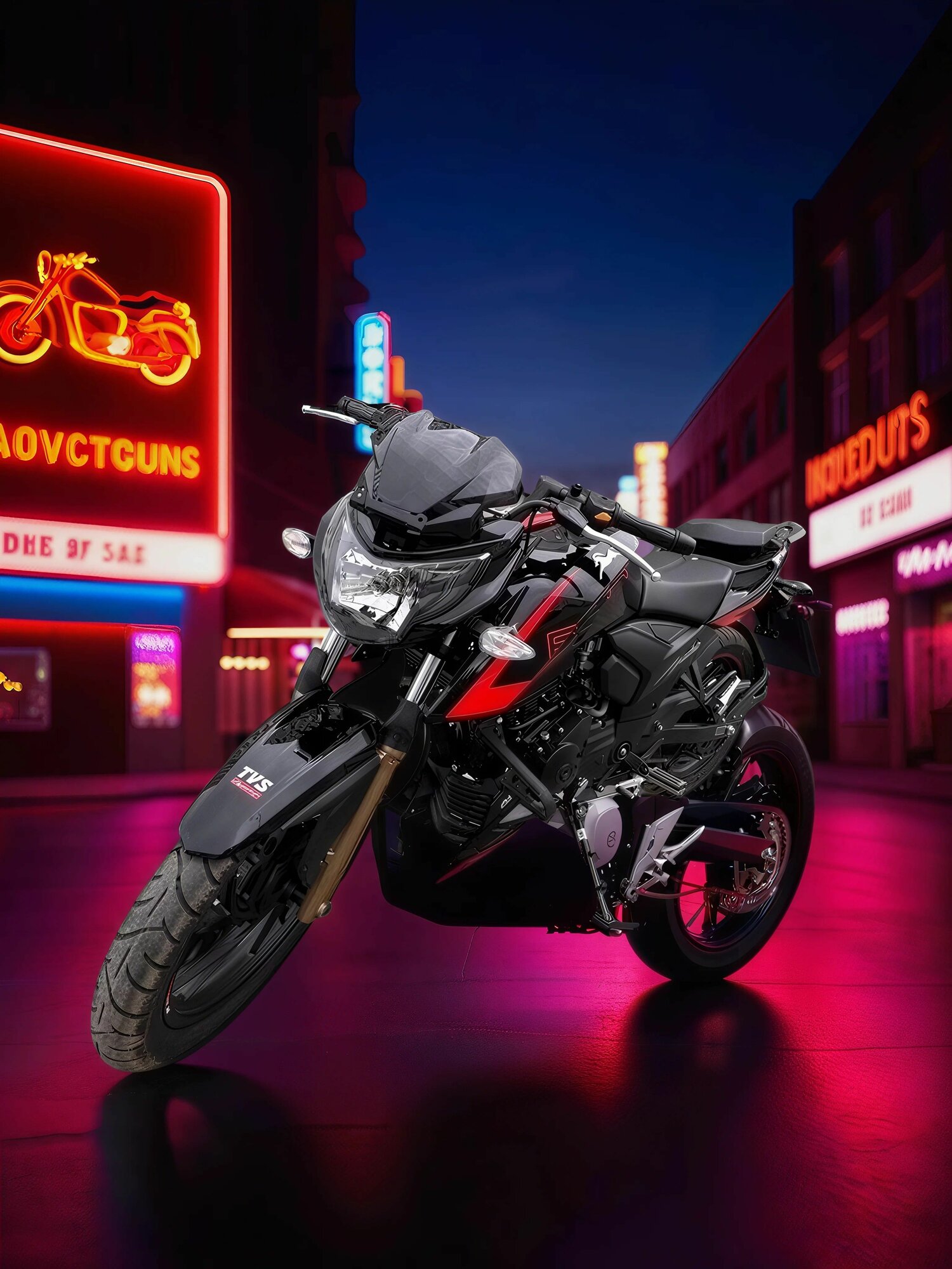 Мотоцикл TVS APACHE RTR 200 4V с ПТС (черный/красный)