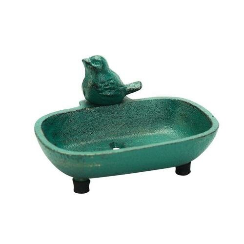 Sungmor Тяжелый чугун для мытья рук мыльный стеллаж Милый старинный зеленый мыльный лоток
