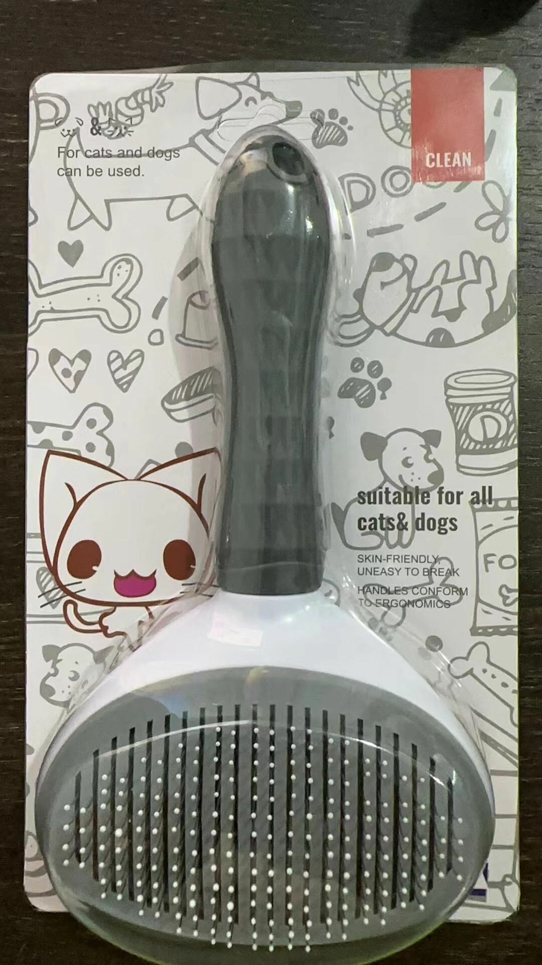 Средство для чистки шерсти кошек, собак, расческа для кошек