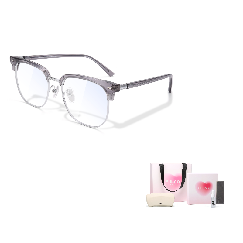Очки унисекс PULAIS металлические Browline, k9085-c05-transparent gray with changing gray lens, F EU