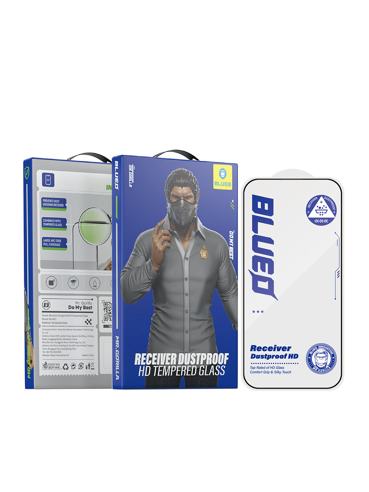 Защитное стекло BlueO на iPhone Air, Large arc Anti-Dust, силиконовые кромки с 3D эффектом