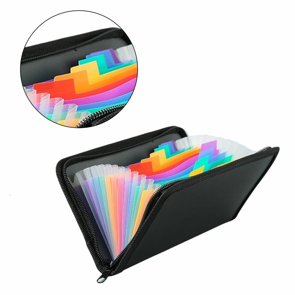 Папки и файлы, Многослойная папка для хранения банкнот A6-black rainbow