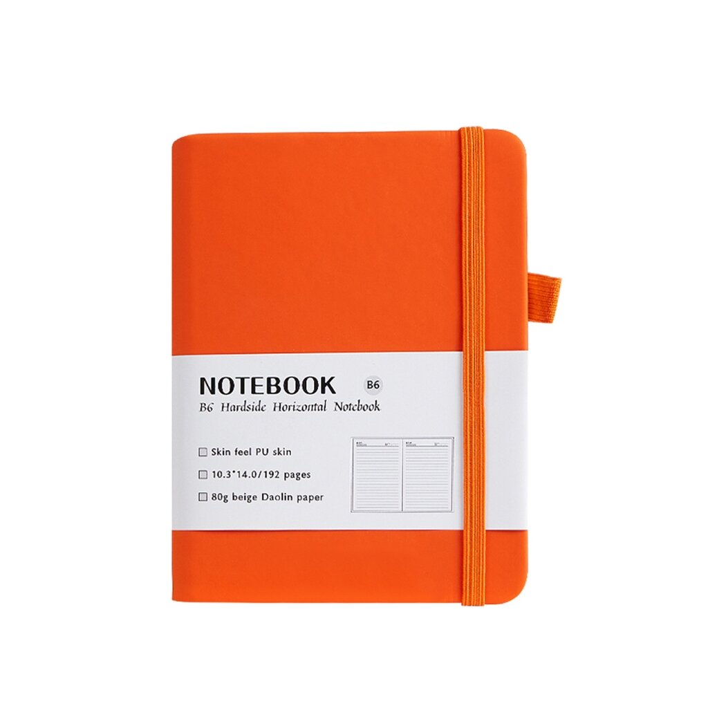 1 высококачественный бизнес-блокнот B6 на ремешке-B6-Hermes Orange