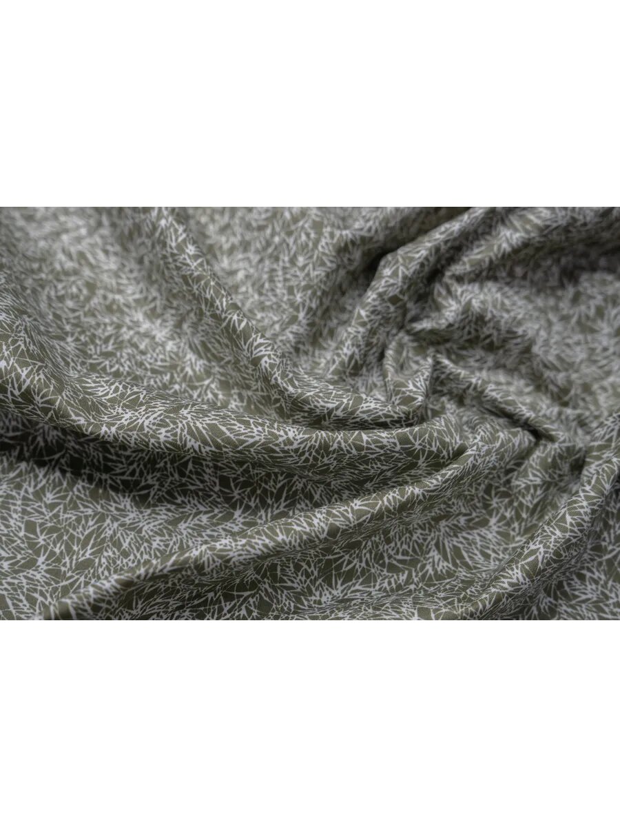 Ткань Хлопок стрейч серо-зеленый принт
