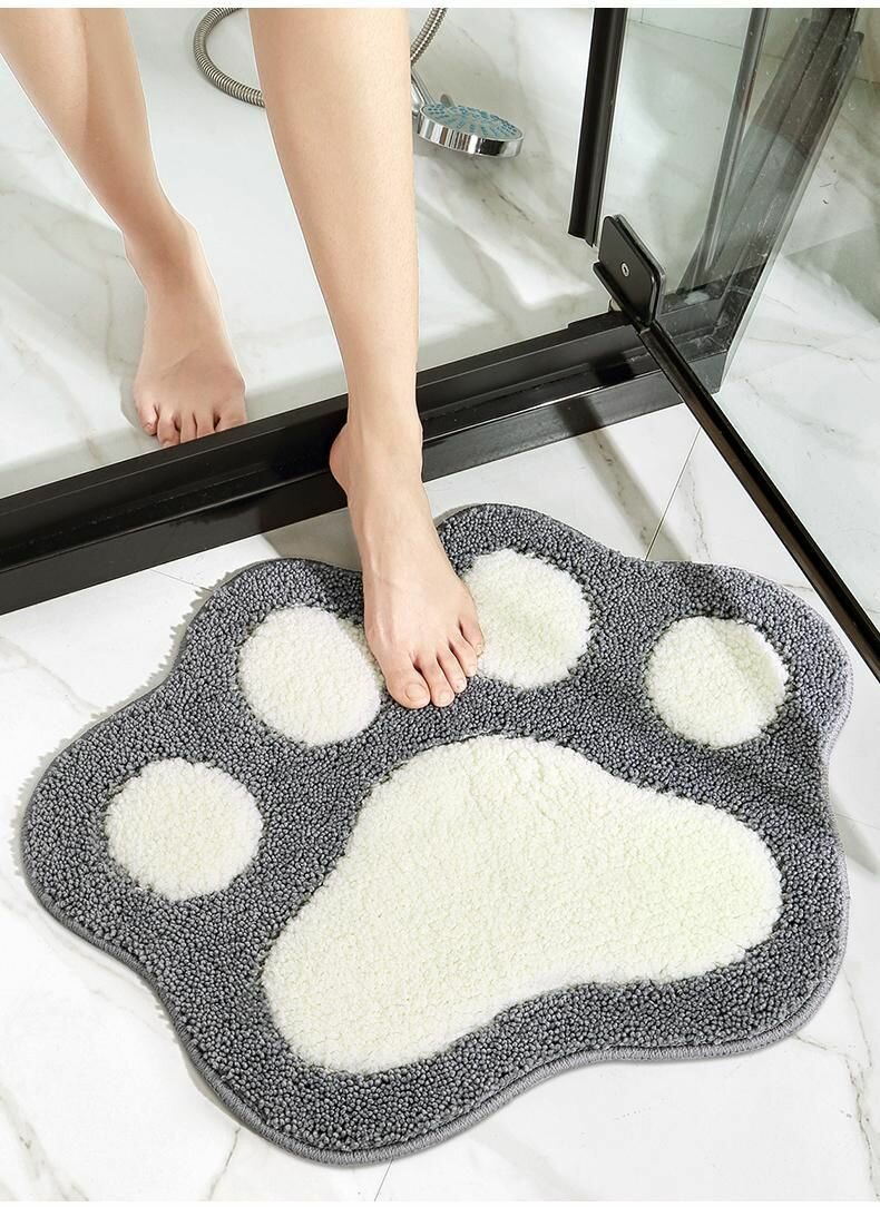 Коврик для ванной "Лапки" серый 40*60 см