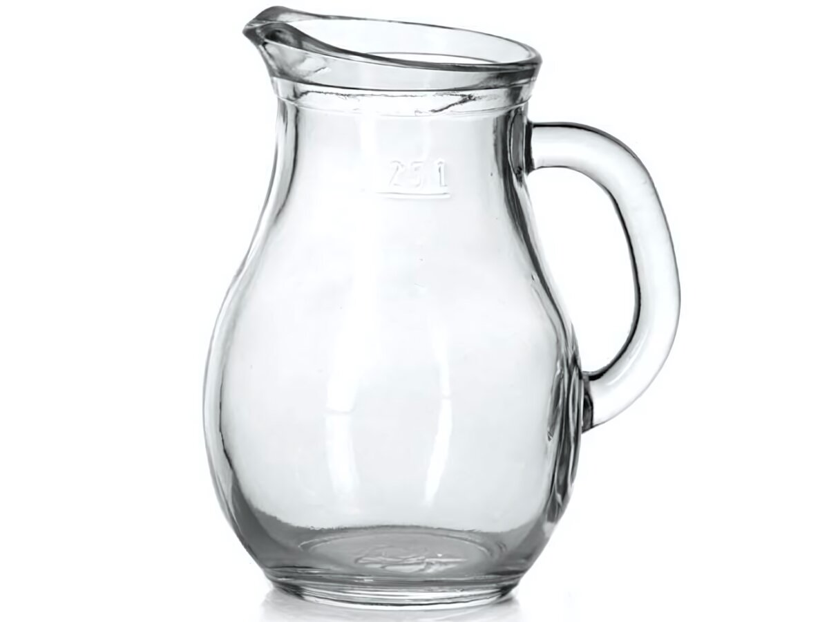 Кувшин стеклянный «Bistro» 0,25л, прозрачный, с ручкой и носиком для напитков