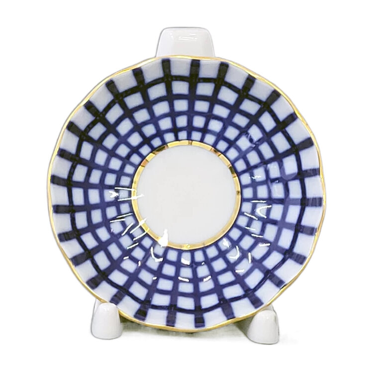 Розетка ИФЗ Тюльпан Кобальтовая клетка, фарфор 80.04059.00.1