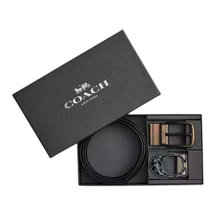 COACH Ремни из коровьей кожи Мужской Морской синий Ширина 3,8 см 115